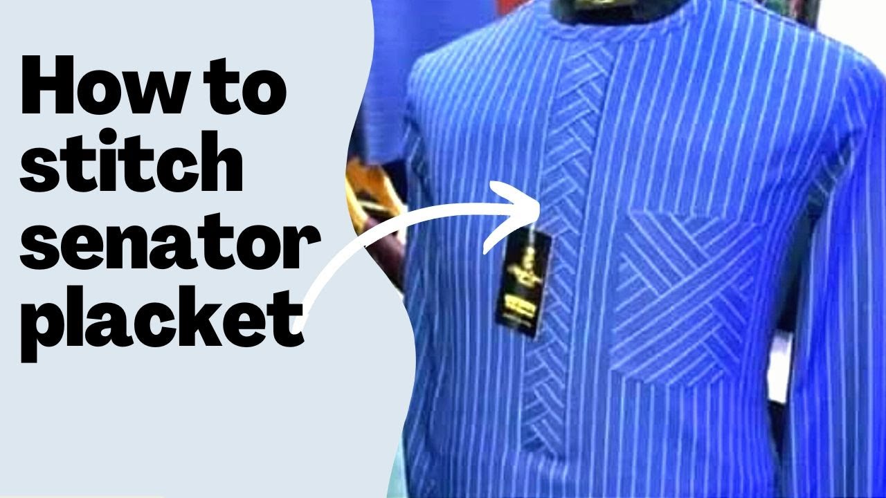 How To sew latest Senator placket for stripe fabric - YouTube