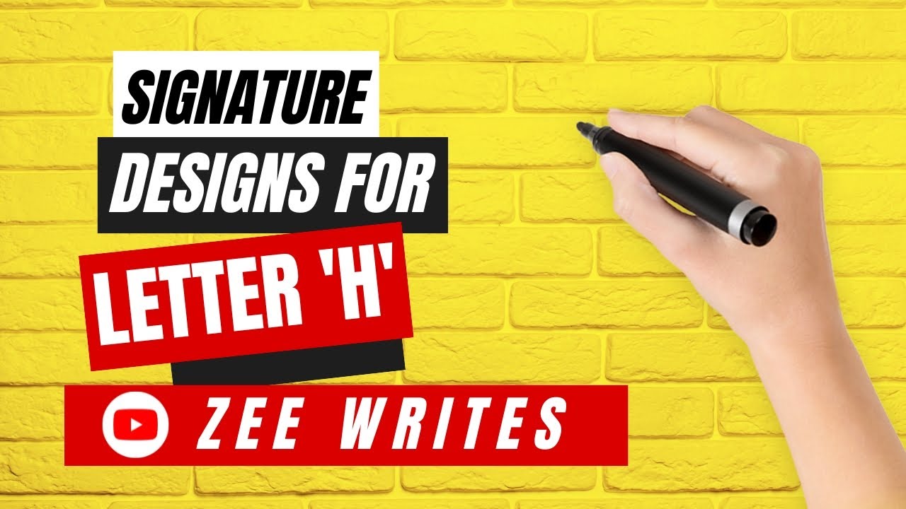 Letter 'H' Signatures | How to sign your Name | Zee Writes - YouTube
