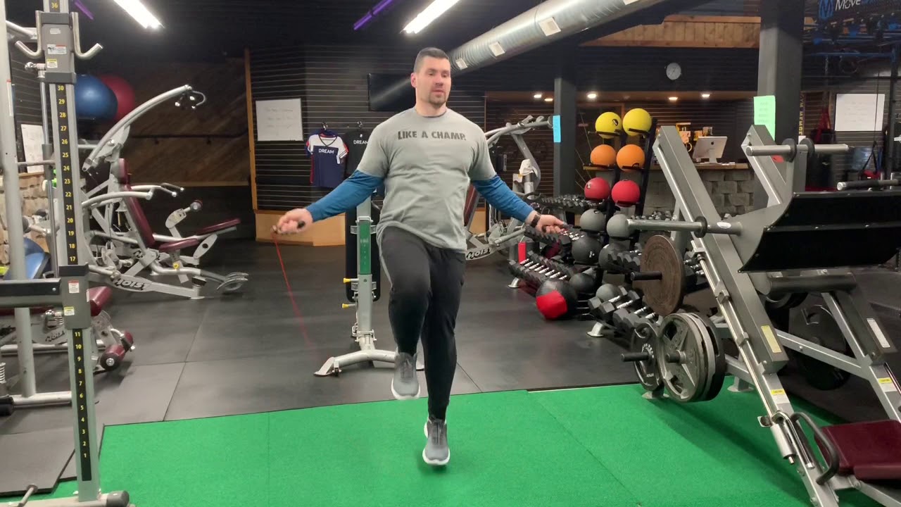 Single leg hops with jump rope - YouTube