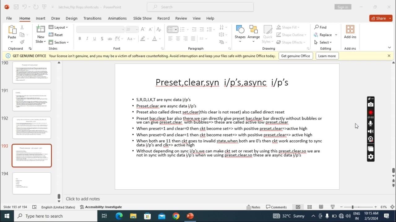 preset,clear, synchronous, asynchronous inputs@digital electronics@VLSI - YouTube