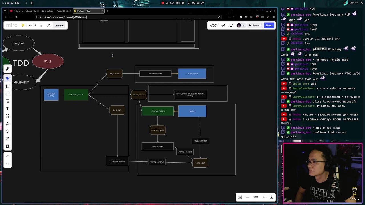 рефакторим твитч бота #python #archlinux #neovim - YouTube