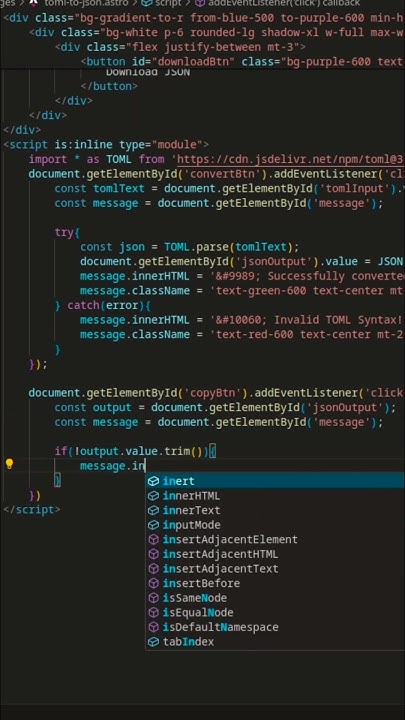 TOML to JSON Converter using HTML JavaScript & TailwindCSS #coding #programming #python # ...