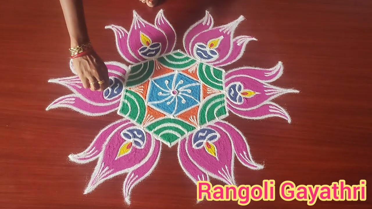 karthigai deepam kolam with 5*3 dots, deepam kolam simple, deepam ...