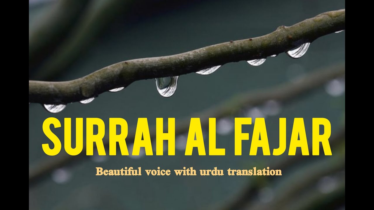 Surah al fajar || surah fajar with urdu translation || surah Al-Fajar ...