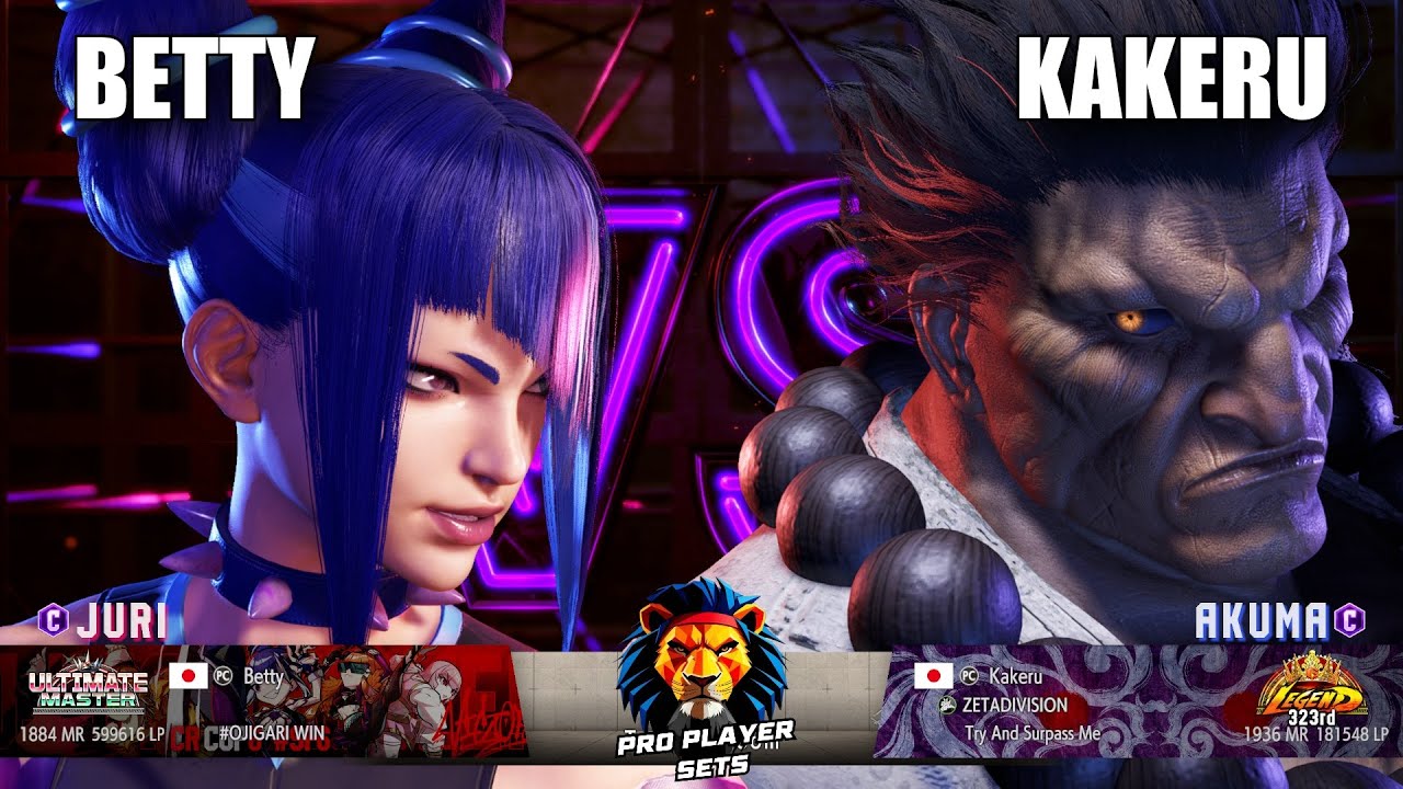 SF6 ☆ Betty (Juri) VS Kakeru (Akuma) ☆ Pro Level Set - YouTube
