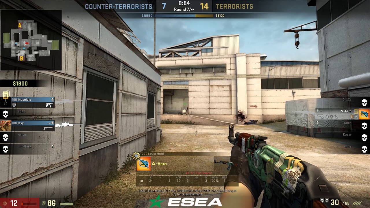 ESEA Rank G 1v4 Clutch - YouTube