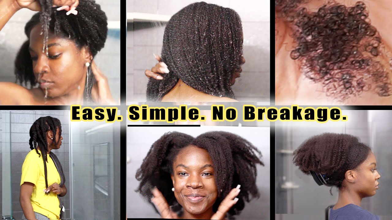 EASIEST Routine| How to Wash 4C Natural Hair Without Breakage or ...