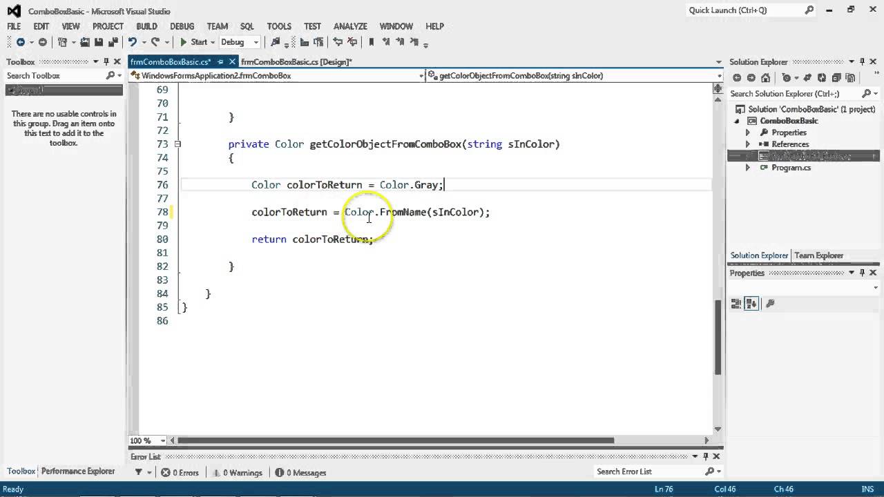 ComboBox Color Shortcut - YouTube
