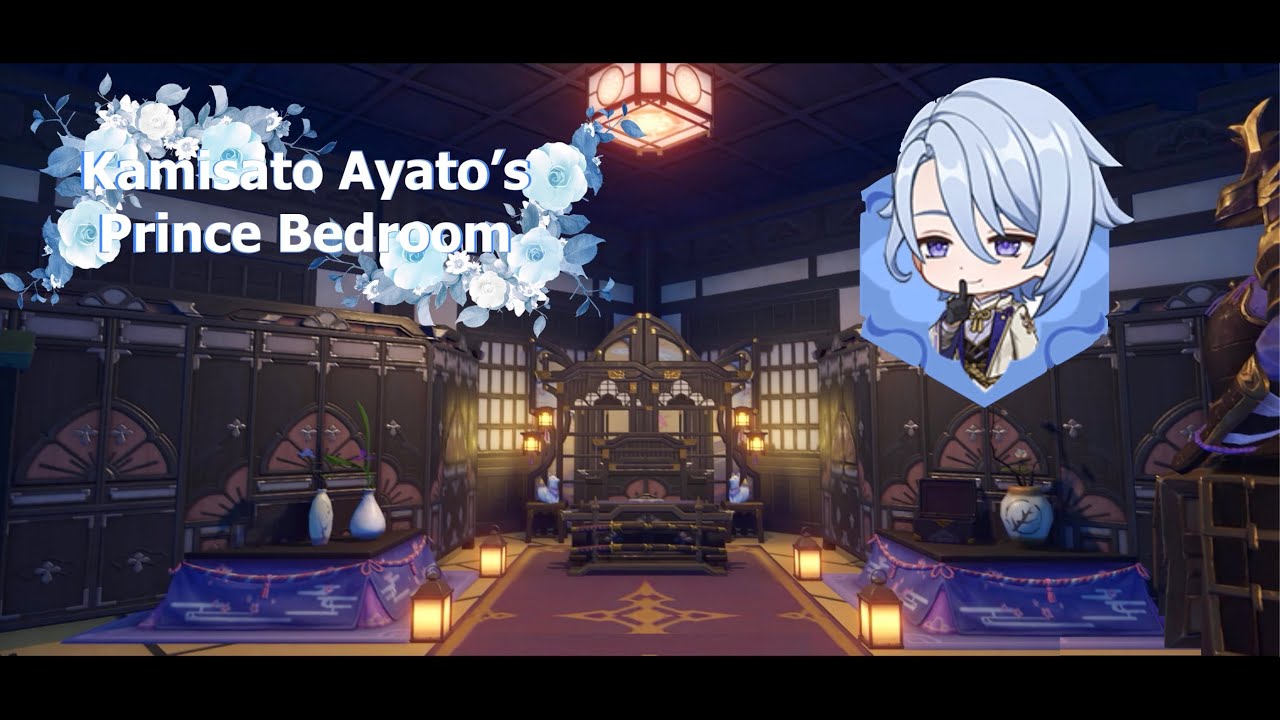 🌊Kamisato Ayato's Prince Bedroom 🌊| "Refined Estate" Serenitea Pot ...