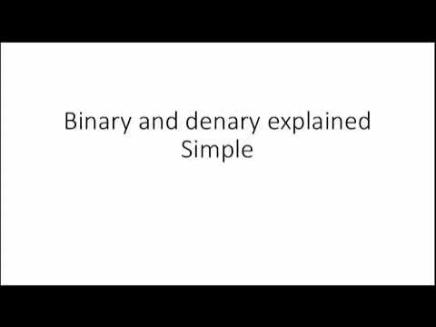 Binary and denary explain simple - YouTube
