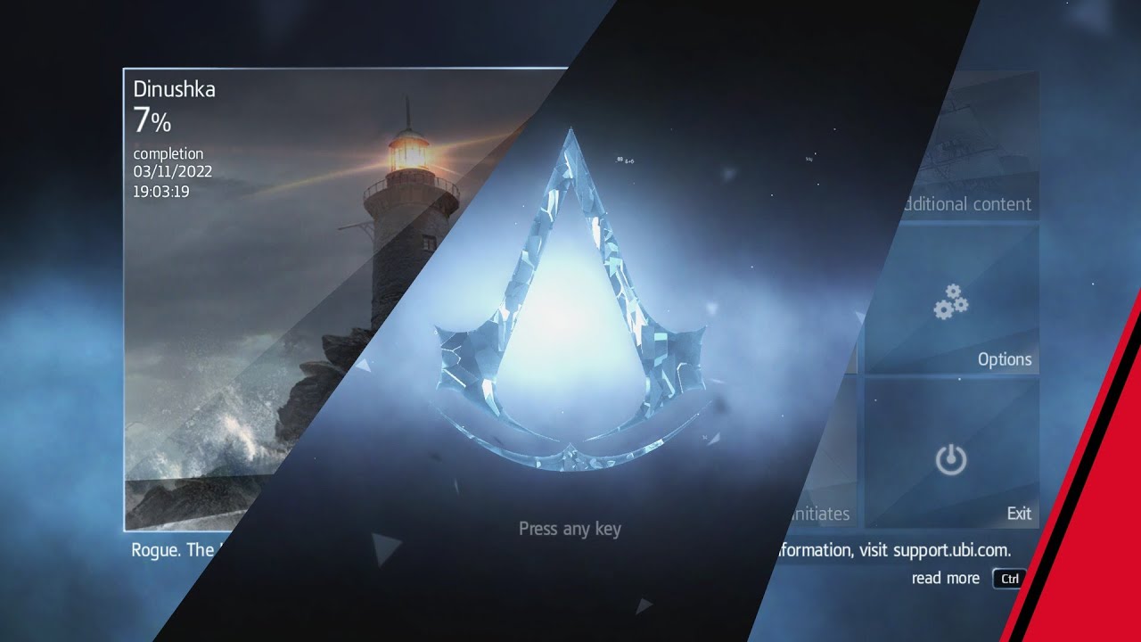 Assassin's Creed Rogue Title Screen and Main Menu Theme Song | ( 60fps ...