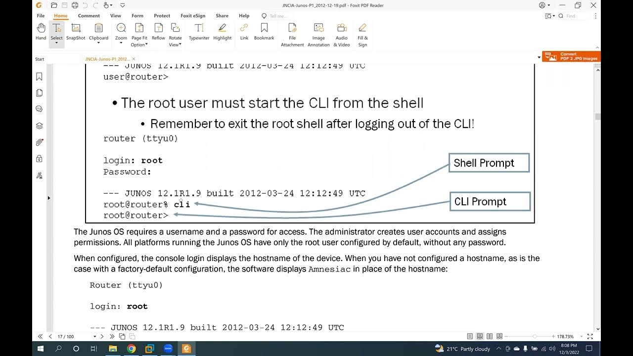 JNCIA-Junos Class2 03-12-2022[User Interface Options] - YouTube