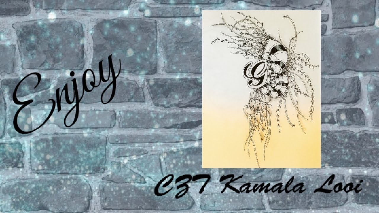 Zentangle Inspired Art (Alphabet G with Tanglepatterns) - YouTube