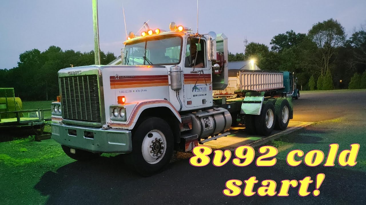 1987 GMC General Detroit Diesel 8v92 vs NOCO GBX155 jump pack, cold ...