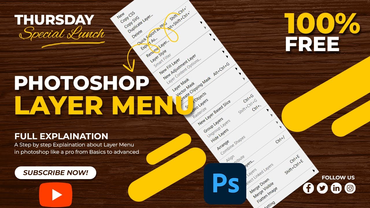 Layer Menu in photoshop Full Tutorial 2023 - YouTube