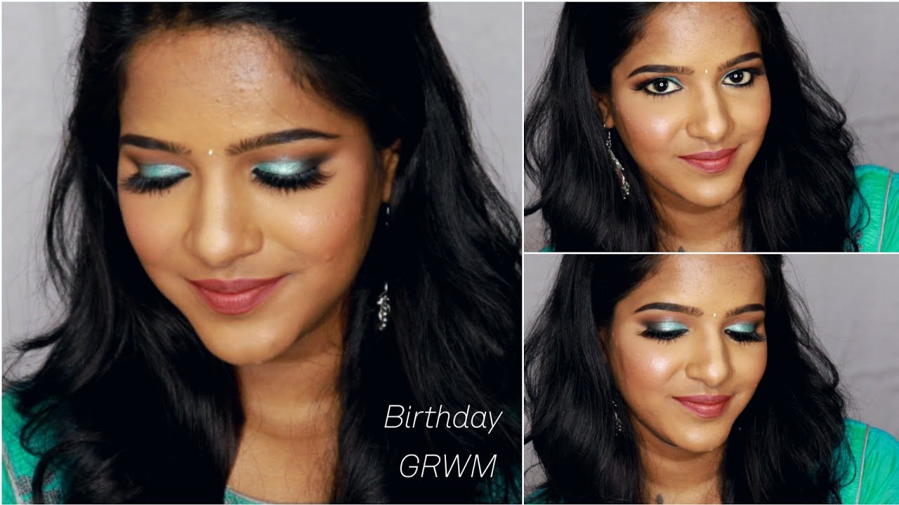 Birthday GRWM! Easy Glam Makeup Tutorial💙 - YouTube