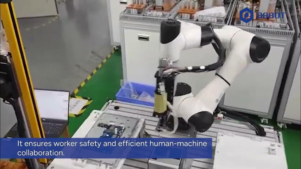 DOBOT CR series automated screwdriving of laptop computer in assembly lines - YouTube