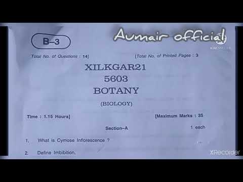 Class 11th Biology paper pattern 2021| Zoology and Botany jammu ...