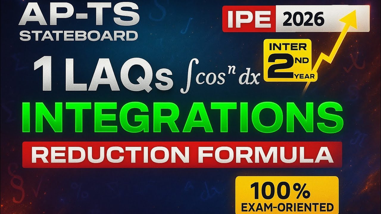 IPE 2026 Maths 2B INTEGRATION | Reduction Formula of cosⁿx #ipe# ...