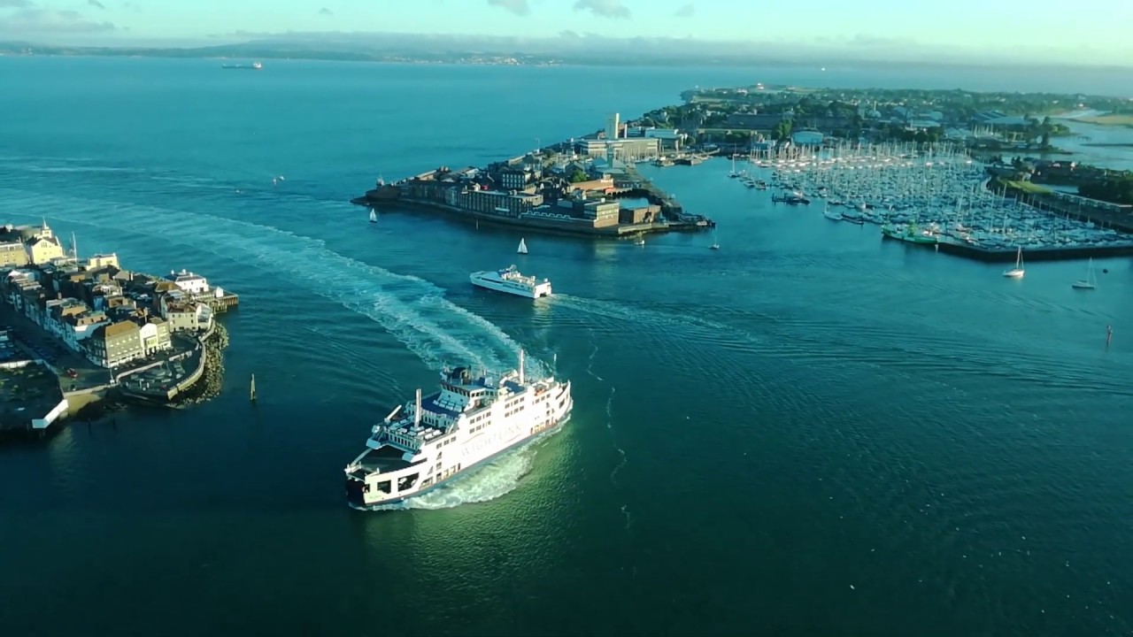 Portsmouth harbour - view from above - Busiest harbours in Europe - YouTube
