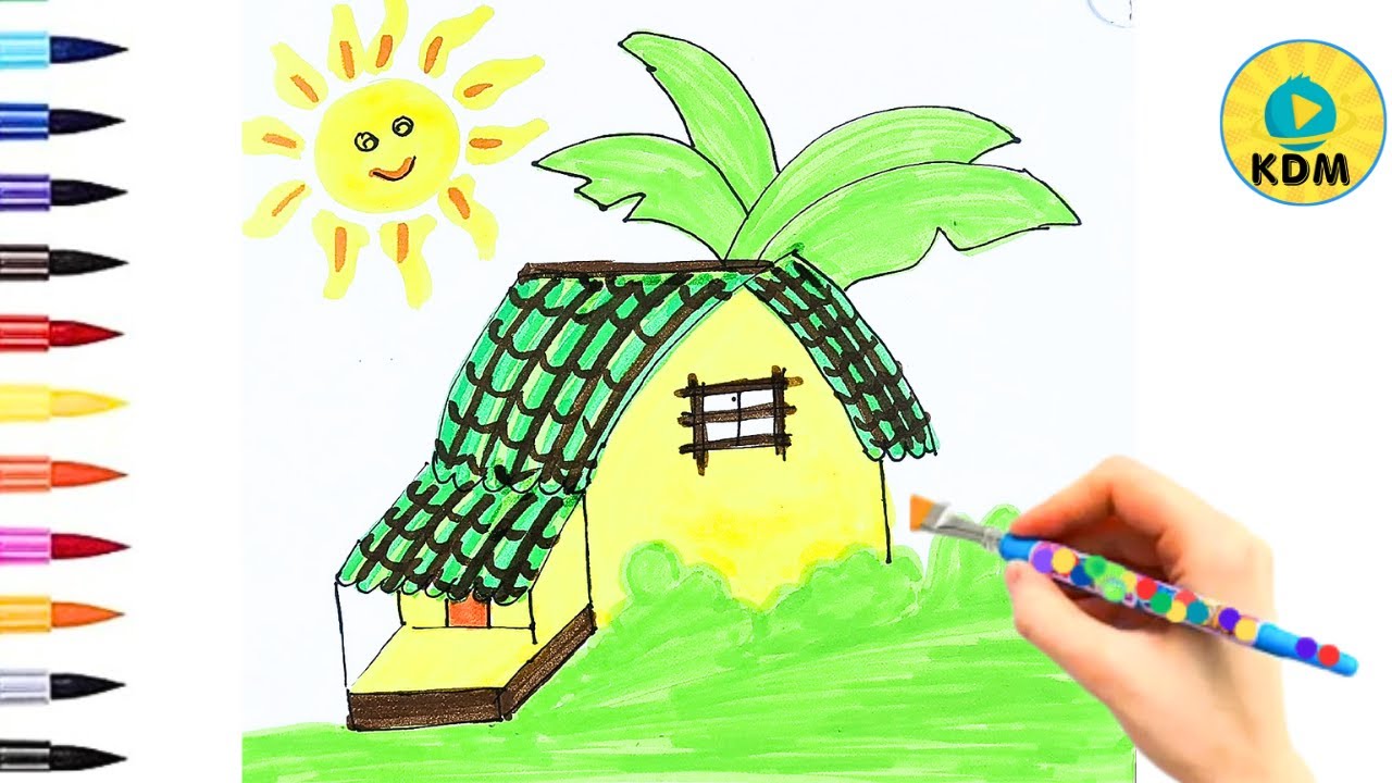 HUT HOUSE DRAWING FOR KIDS| HOW TO DRAW |EASY DRAWING| LEARN TO DRAWING ...