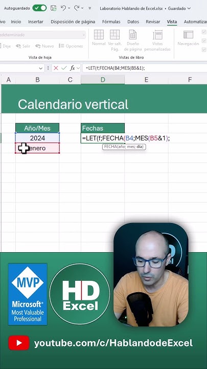 CALENDARIO VERTICAL PERPETUO EN #excel - YouTube