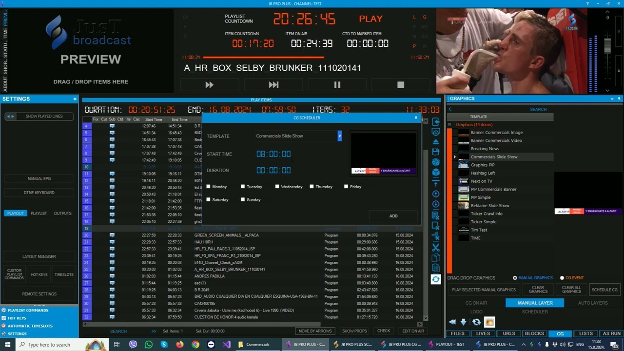 Just Broadcast Playout Pro Plus 23.1.2024 Complete TV Channel Solution ...