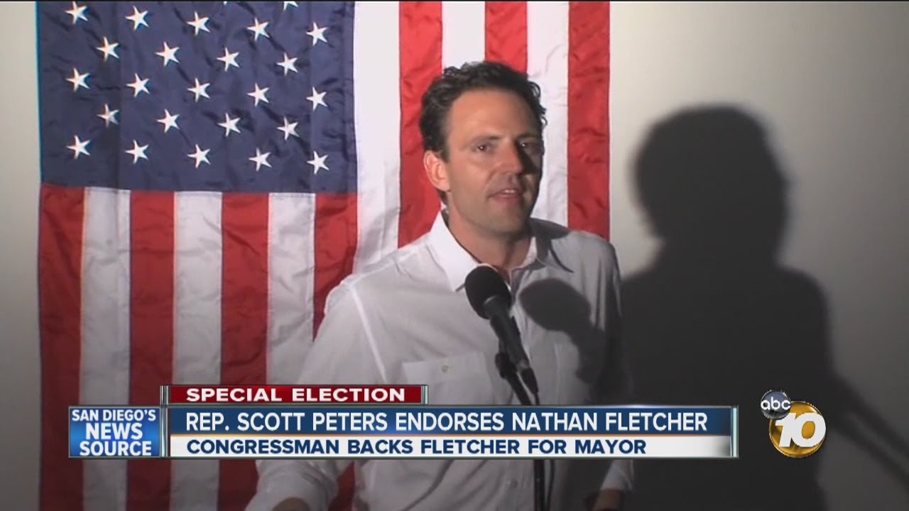 Rep. Scott Peters endorses Nathan Fletcher for San Diego mayor - YouTube