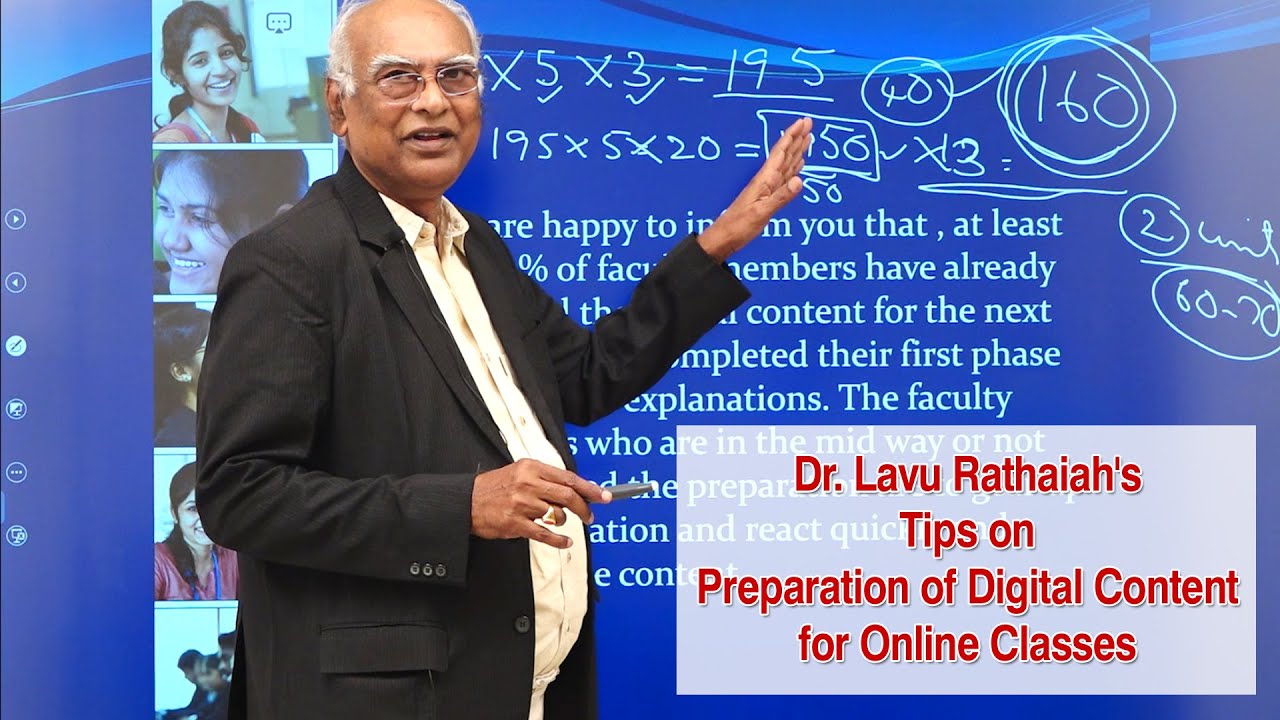 Dr. Lavu Rattaiah's tips on preparation of digital content for online ...