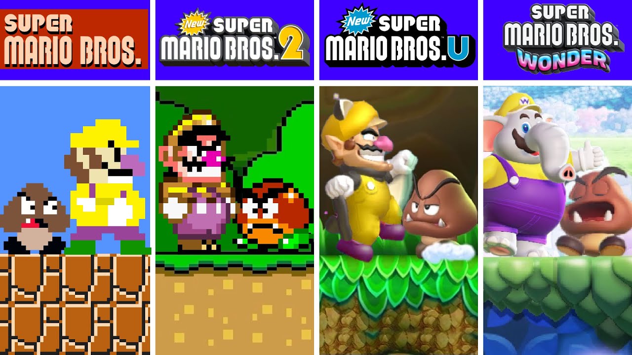 Evolution of Wario First Levels in Super Mario Games And Fan Mod Games ...