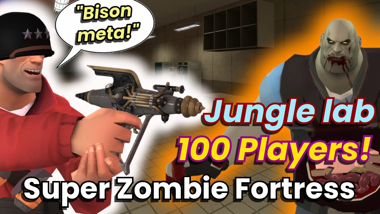 TF2 | Super Zombie Fortress | Jungle Lab | 100 players - YouTube