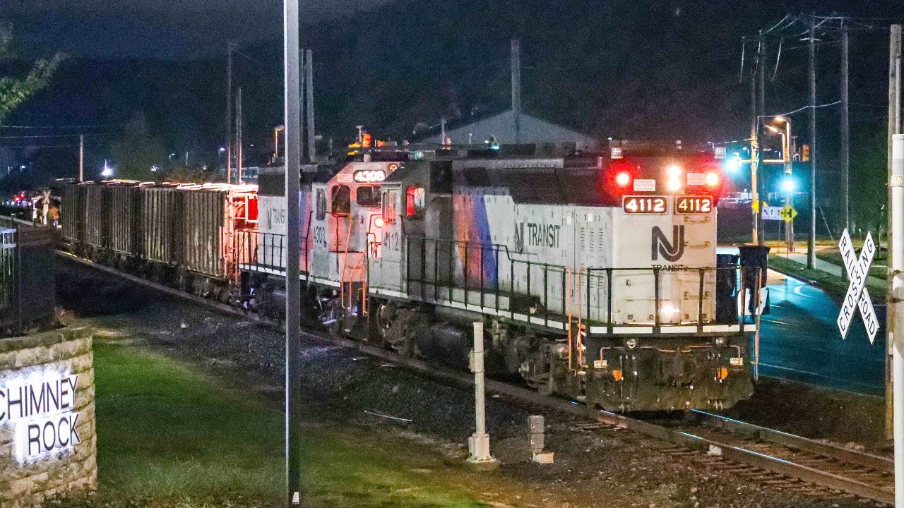 Full HD 60FPS: NJ Transit Stone Train on the Middlebrook Industrial ...