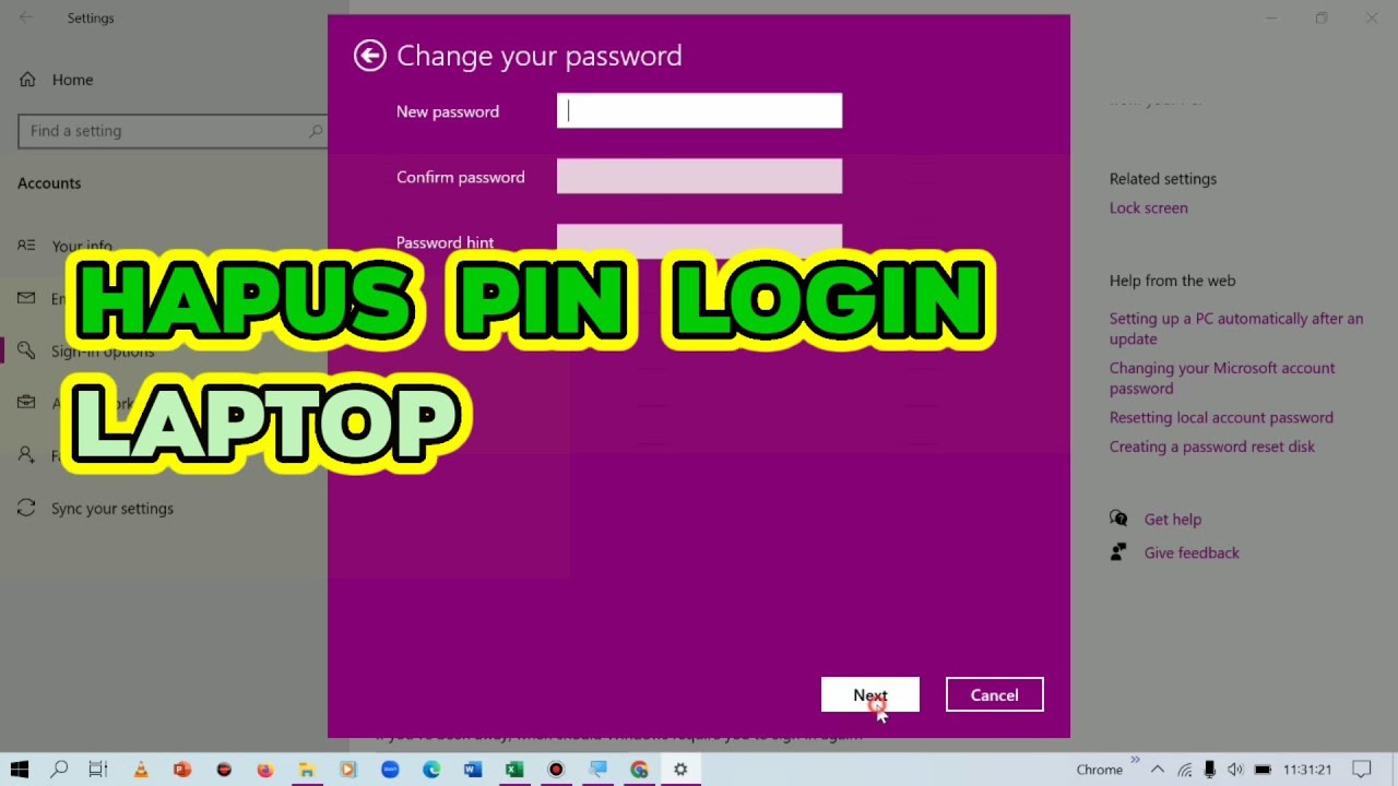 Cara Menghapus Pin Saat Login (Menyalakan) Laptop / Komputer - YouTube