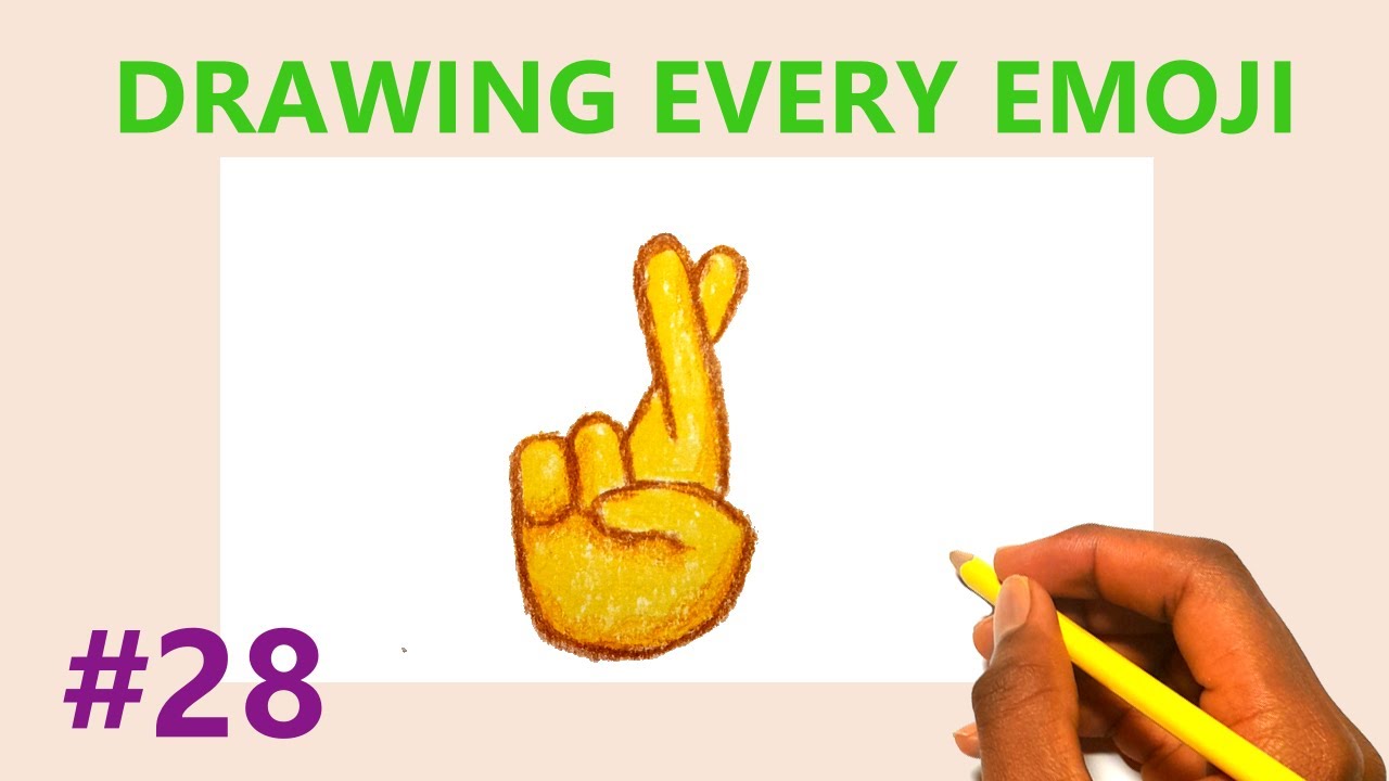How to draw the crossed fingers emoji 🤞(drawing every emoji part 28 ...
