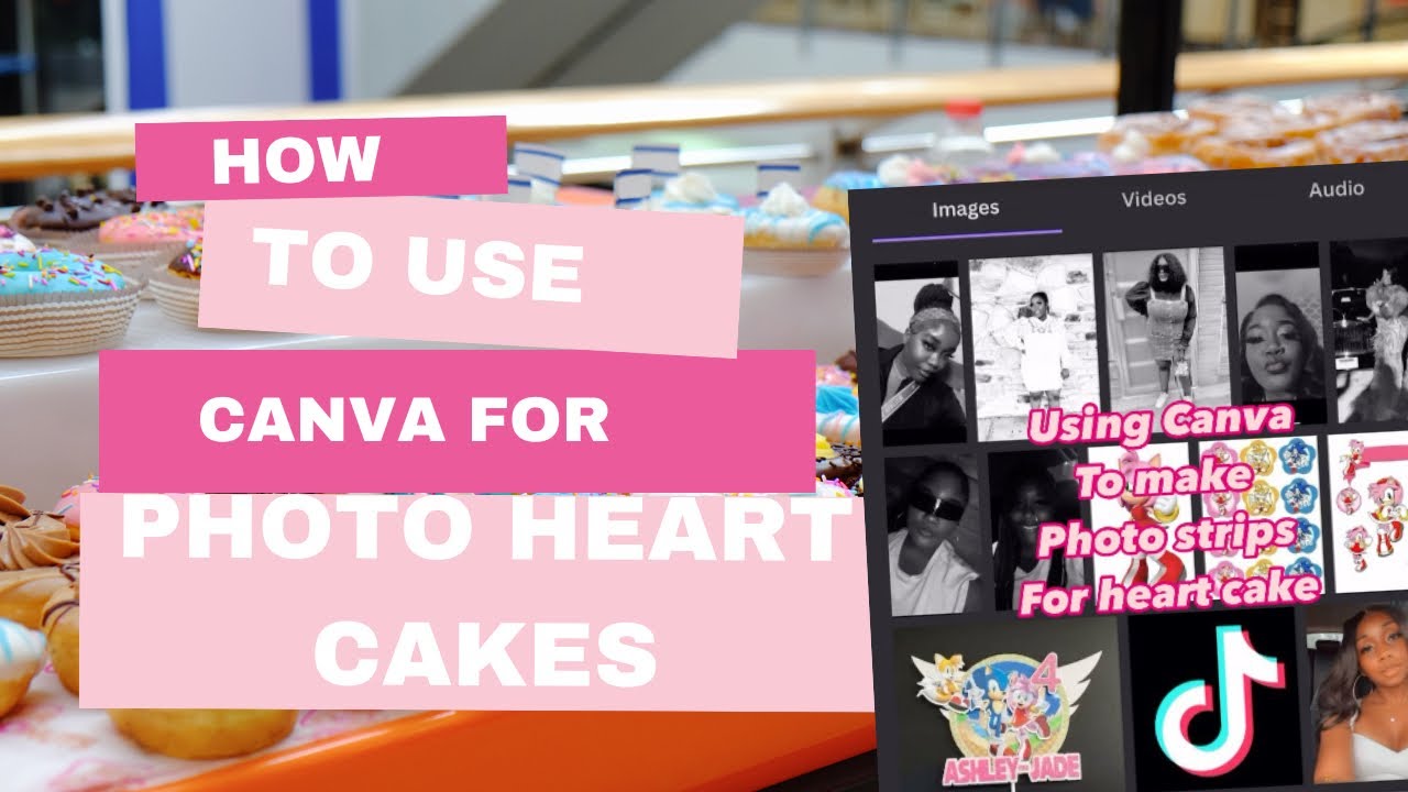 Using Canva for the trending photo heart cake - YouTube