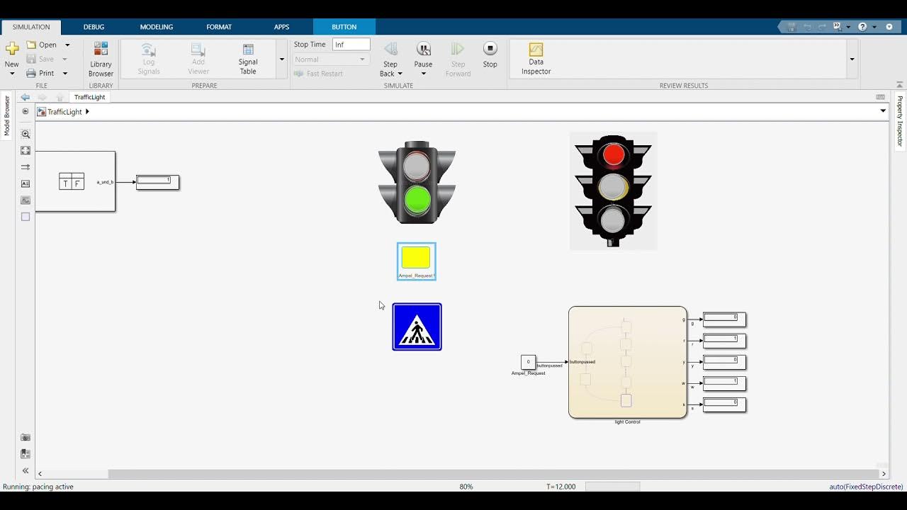 How to build a TRAFFIC LIGHT in MATLAB SIMULINK - YouTube