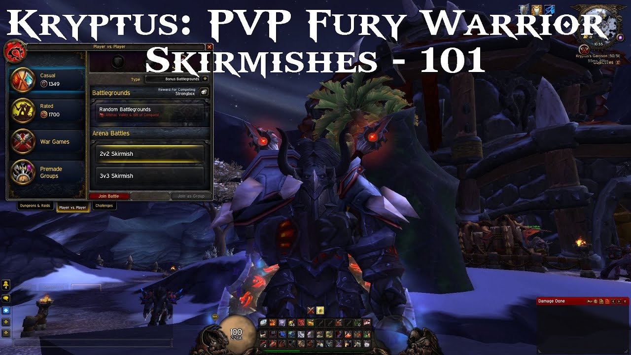 Kryptus: Level 100 PVP Fury Warrior Skirmishes - 101 - YouTube