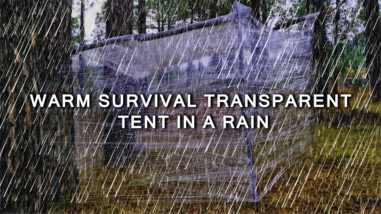 BUILDING A COZY SURVIVAL BUSHCRAFT SHELTER WITH PLASTIC WRAP IN THE ...