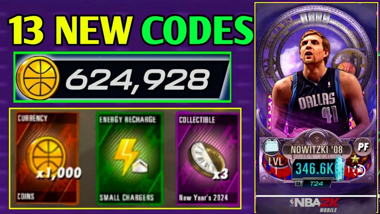 NOWITZKI '08🗡️NBA 2K MOBILE REDEEM CODES 2024 - NBA 2K MOBILE CODES ...