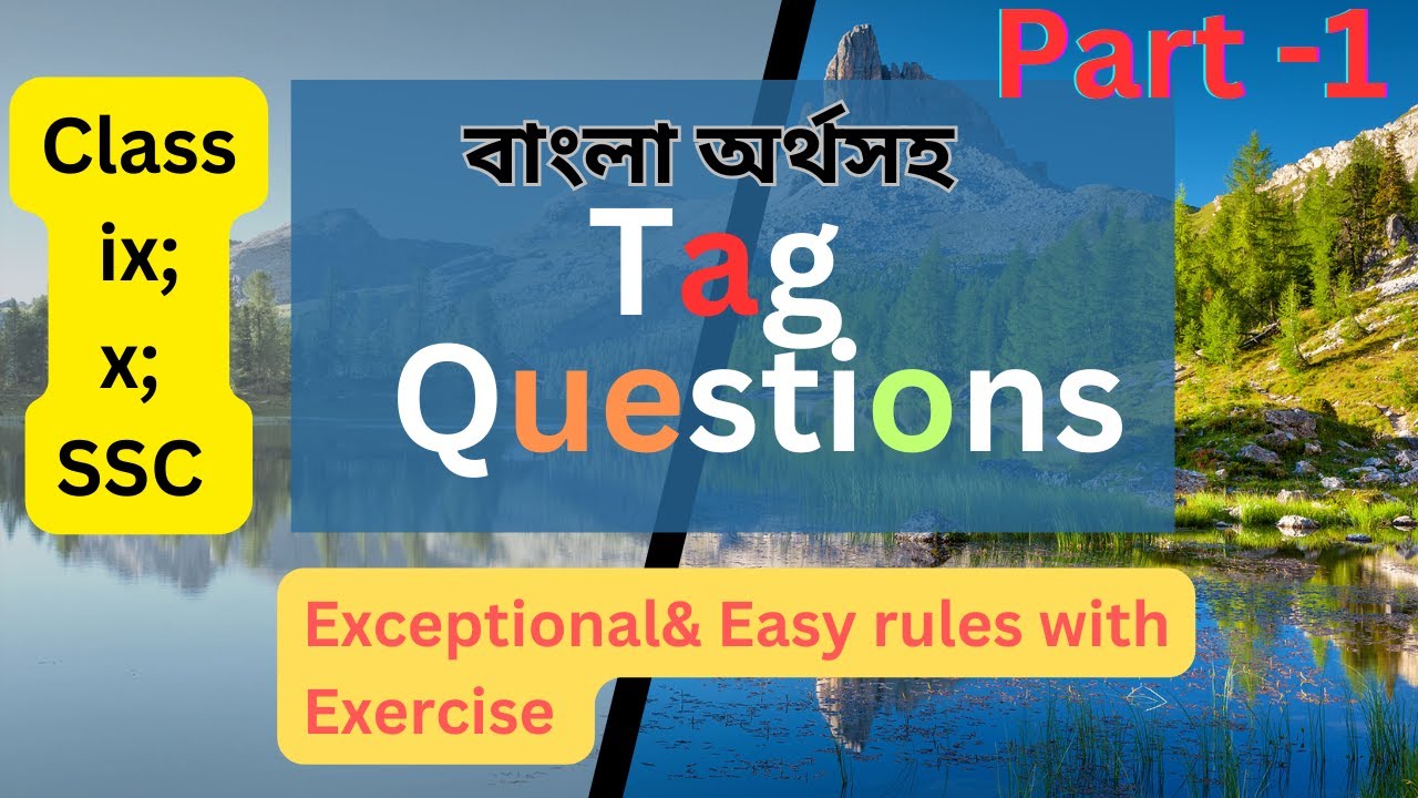 Tag Questions Class 9-10; SSC; Grammar learning; tag question in easy ...