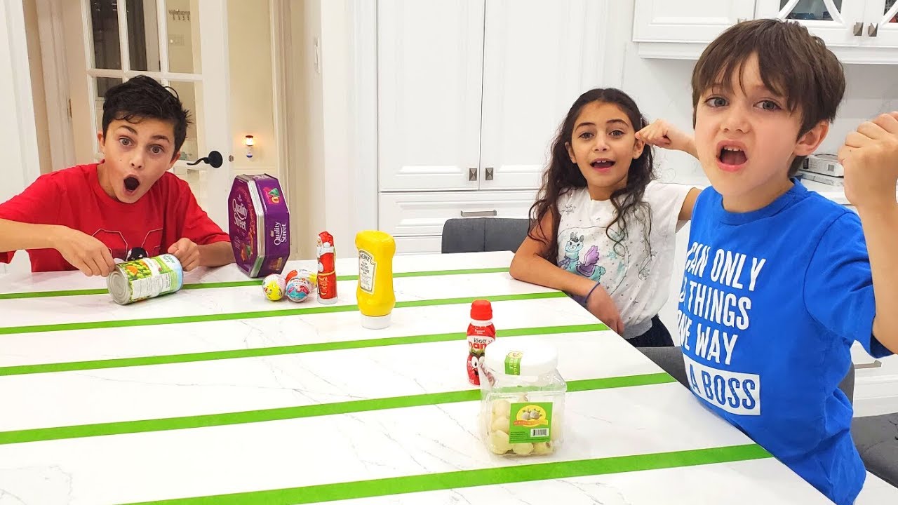 Roll the Can and WIN Challenge with HZHtube Kids Fun - YouTube