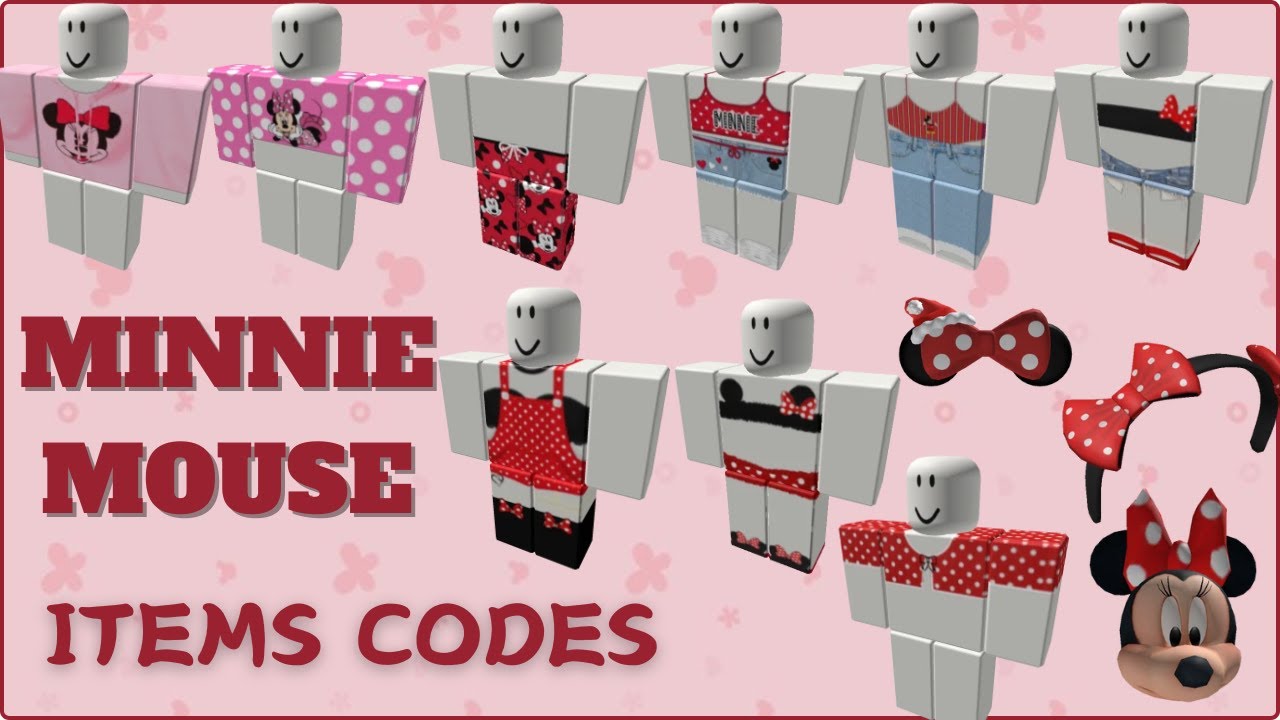 MINNIE MOUSE ITEMS CODES; OUTFITS AND ACCESSORIES||sunnycodes|| - YouTube