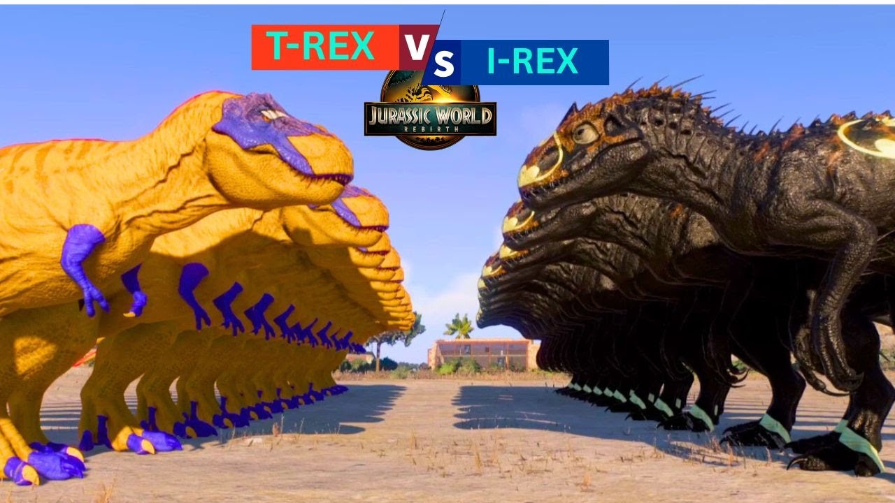 🔴🧬Team T-Rex vs Team Indominus Rex | Jurassic World Battles at Marine ...