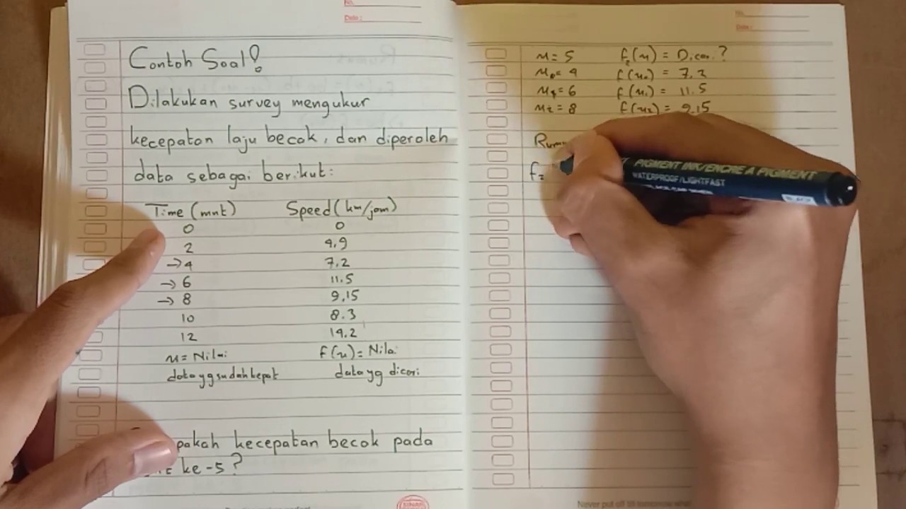 Penyelesaian Metode Numerik (Interpolasi Linier dan Interpolasi Kuadrat ...