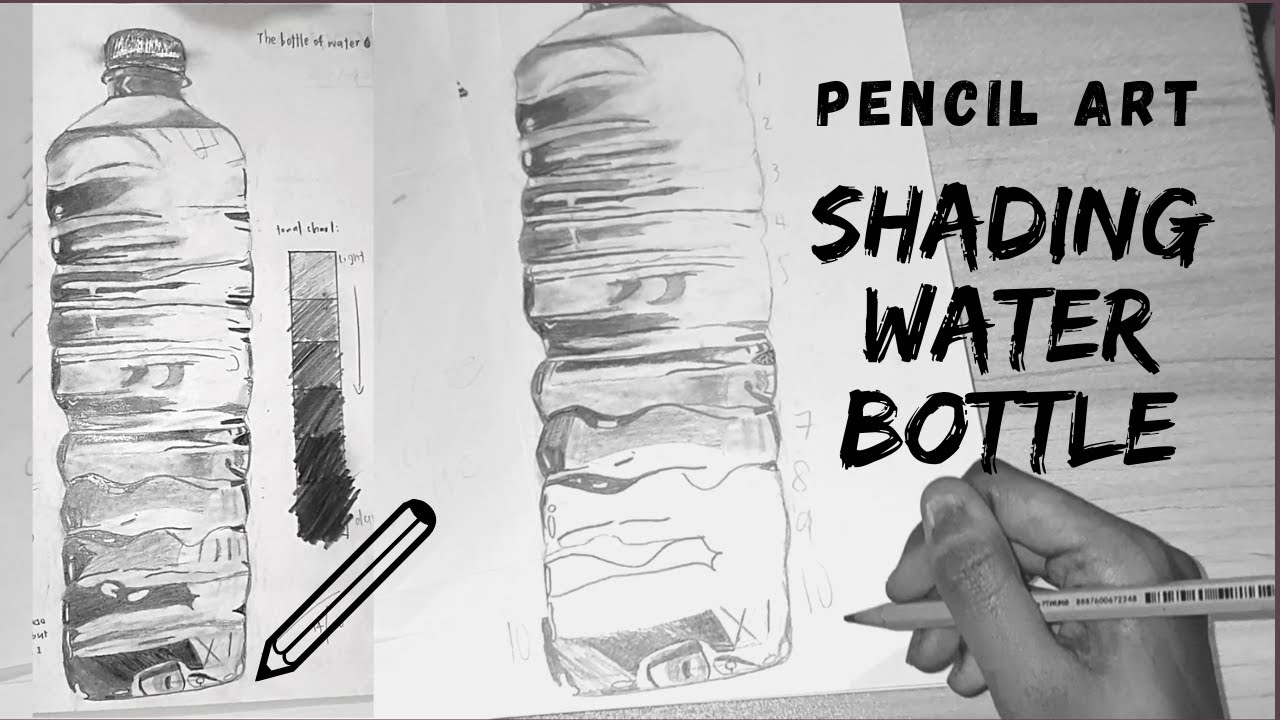 Shading water bottle| Pencil art - YouTube