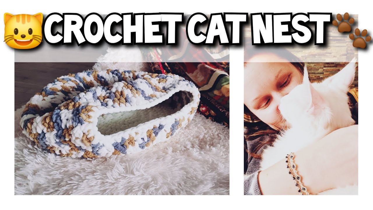 Crochet Cat Nest DIY🧶♡Гнездышко для кошки крючком😺🐾 - YouTube