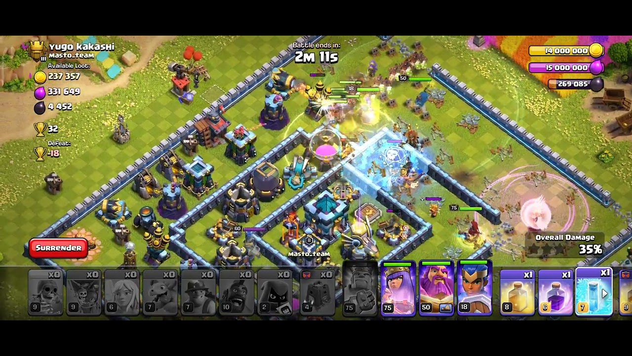 Th 13 , trophy pushing attack strategy 😱😱 - YouTube