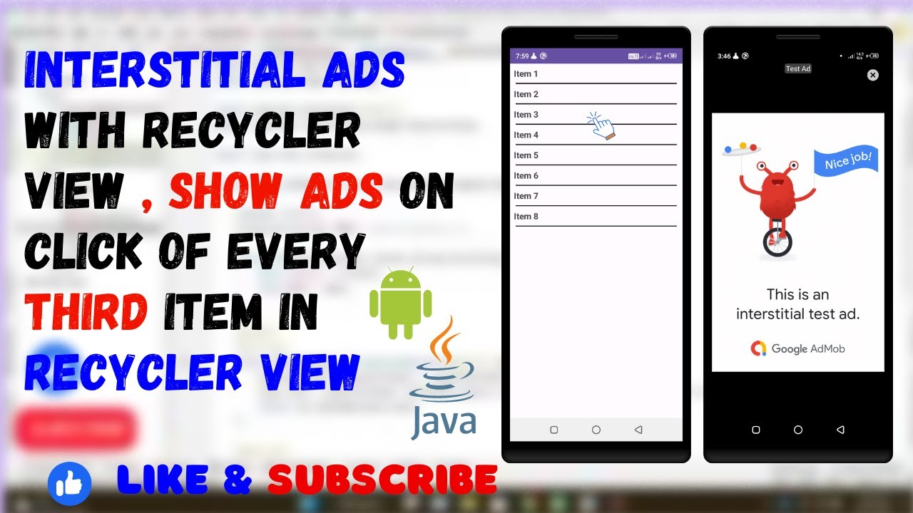 Implementing Google AdMob Interstitial Ads with RecyclerView Android Studio | Java | - YouTube