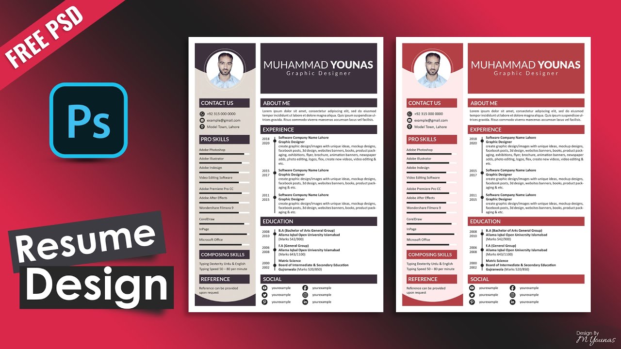 How to Create a CV/Resume Template in Photoshop CC | Best Resume Format ...