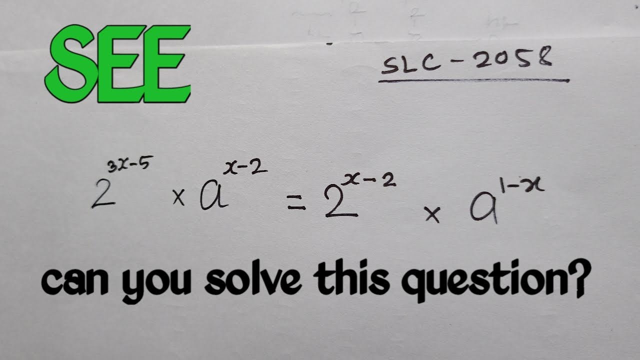 solving equations solve for x.|maths|indices - YouTube